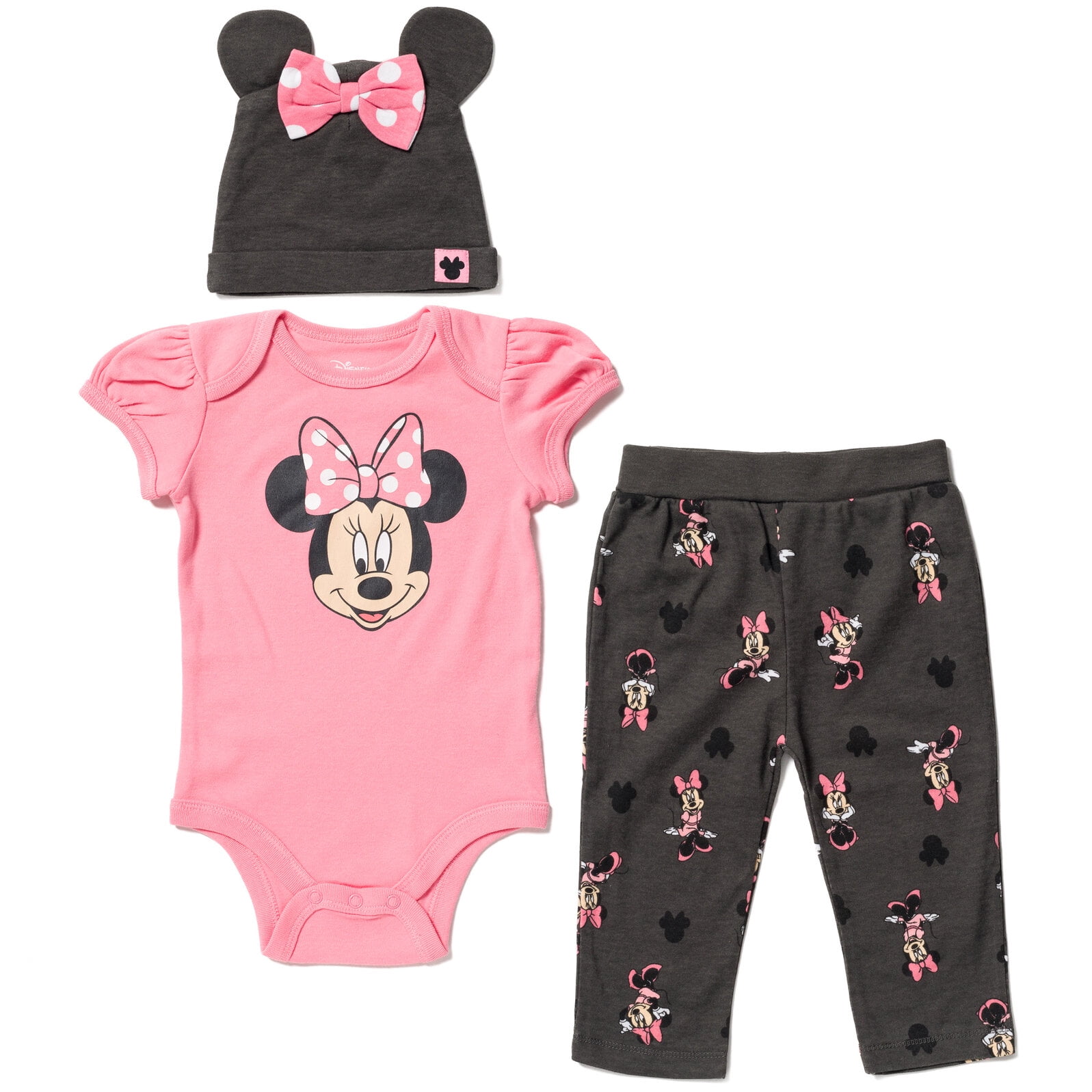 Disney Minnie Mouse Newborn Baby Boy or Girl Bodysuit Pants and Hat 3 ...