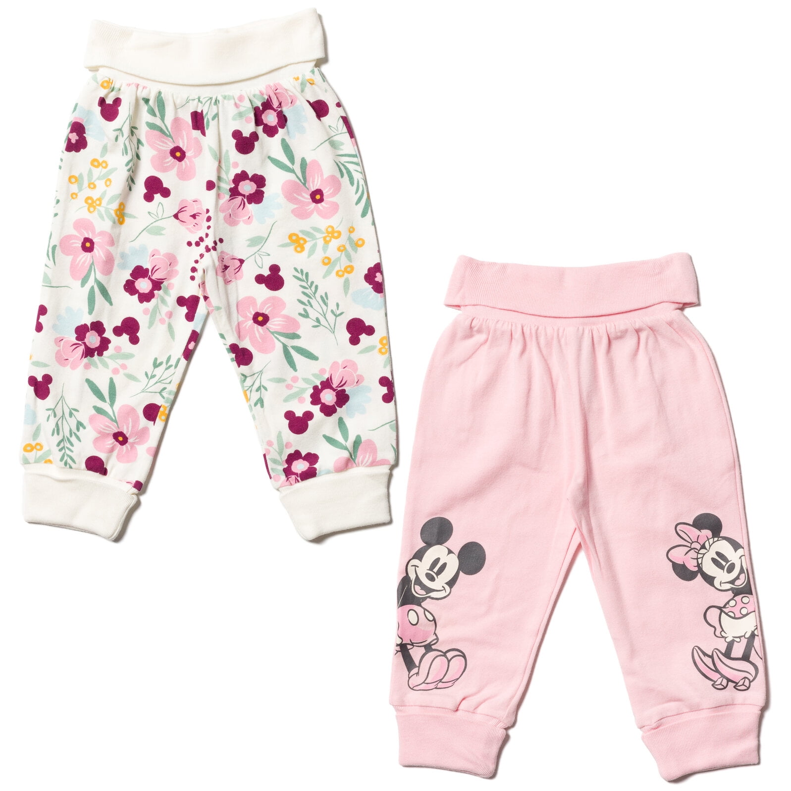 Disney Minnie Mouse Newborn Baby Girls 2 Pack Pants made with Organic ...