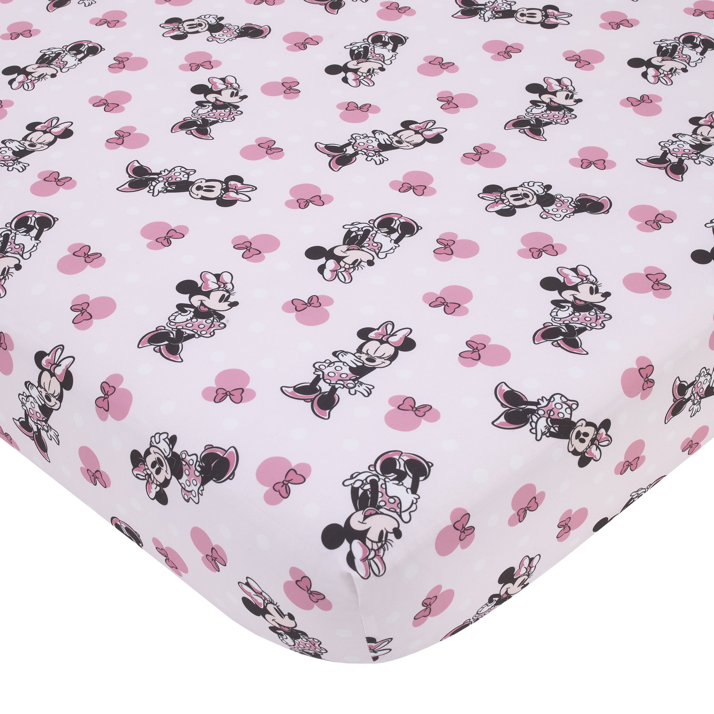 Disney Minnie Mouse Pink, Black, Fitted Crib Sheet - Walmart.com
