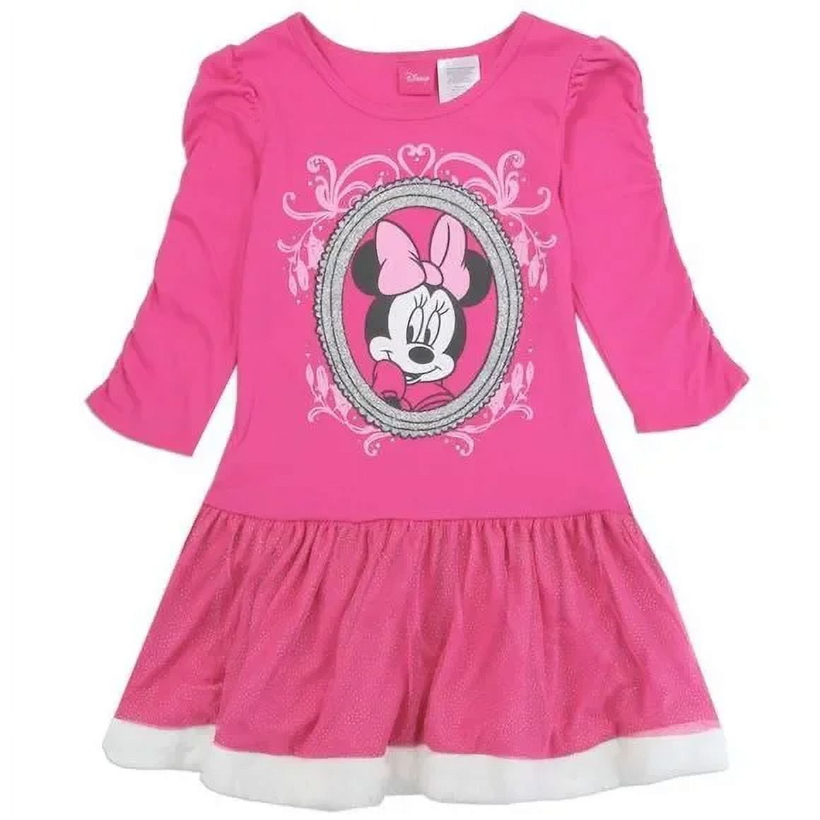 Disney Minnie Mouse Pink Holiday Dress 10/12 Tulle Skirt Faux Fur Trim ...
