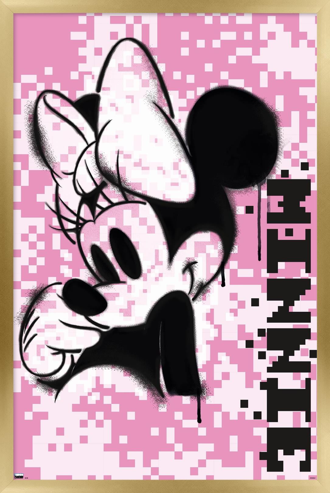 Disney Minnie Mouse - Pink Pixels Wall Poster, 14.725" x 22.375" Framed ...