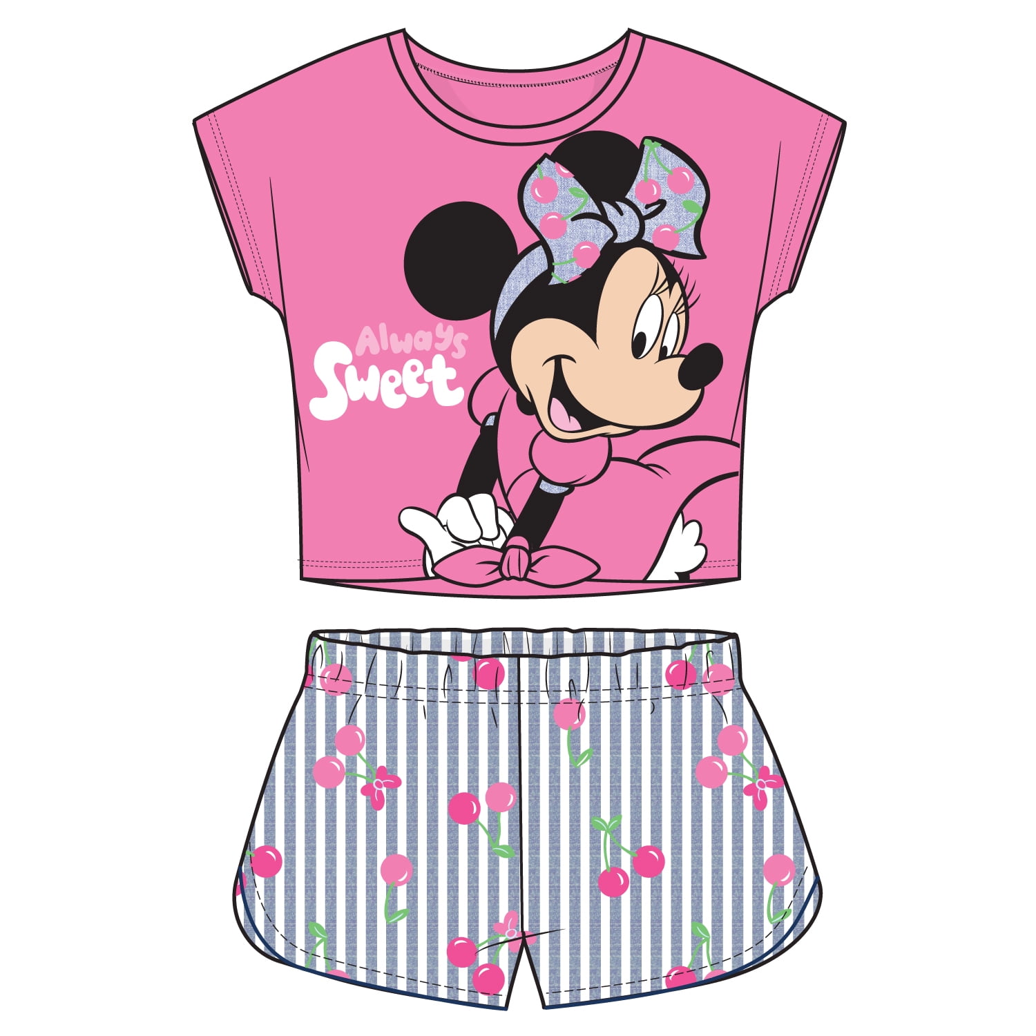 Disney Minnie Mouse Pink Sweet, Girls Short Set, Newborn-24M - Walmart.com
