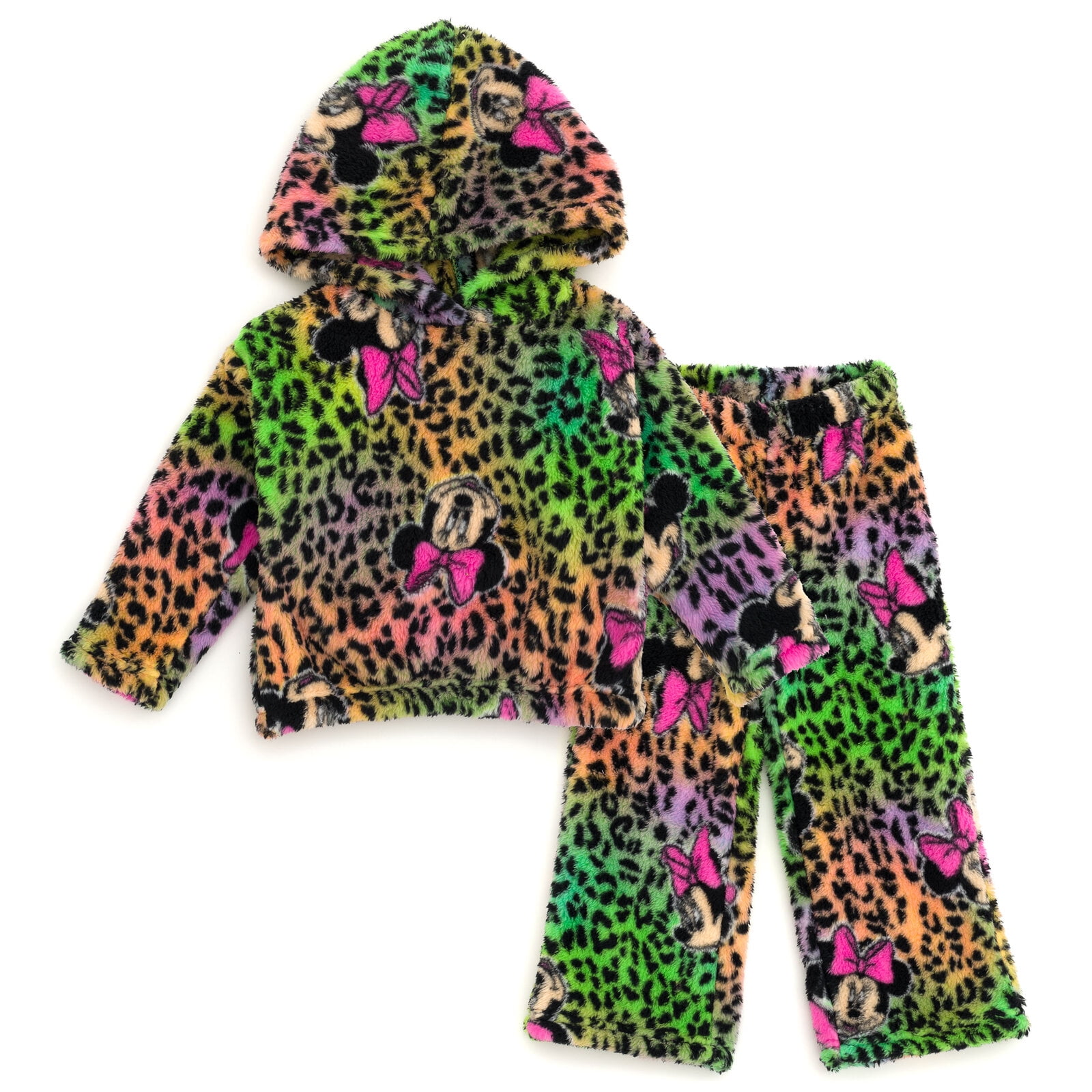 Disney Minnie Mouse Pullover Hoodie Woobie and Flare Pants Outfit Set ...