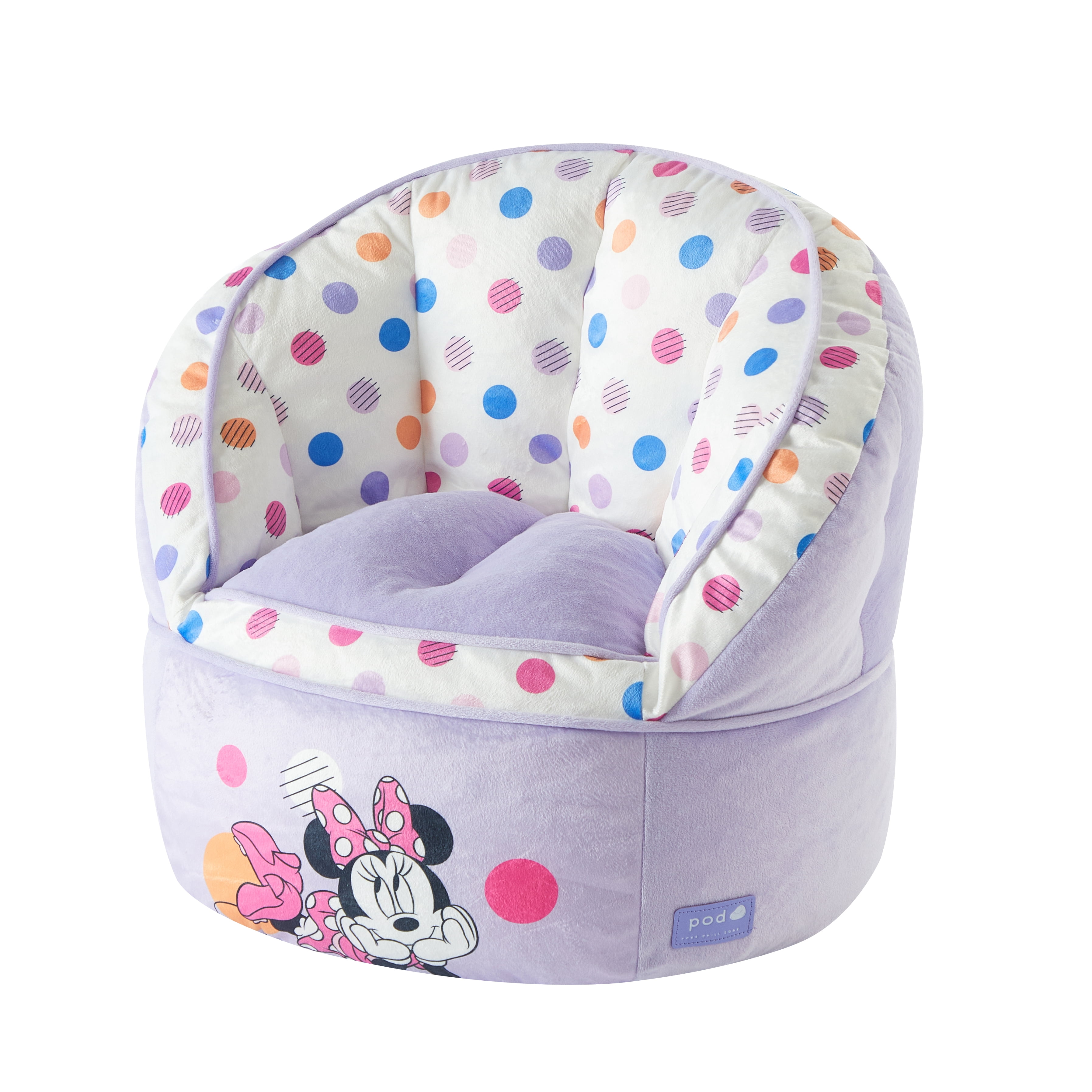Disney Minnie Mouse Purple Polyester Bean Bag Chair - Lightweight, Ages ...