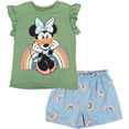 Disney Minnie Mouse Summer Outfit for Kids: Rainbow Tank Top and Shorts ...