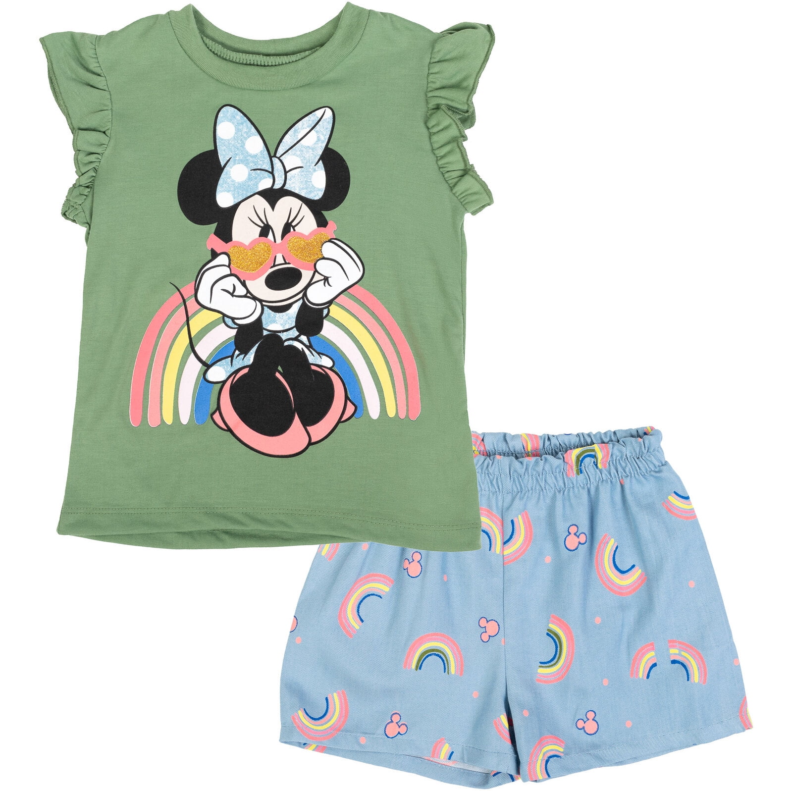 Disney Minnie Mouse Rainbow Toddler Girls Tank Top and Shorts - Walmart.com