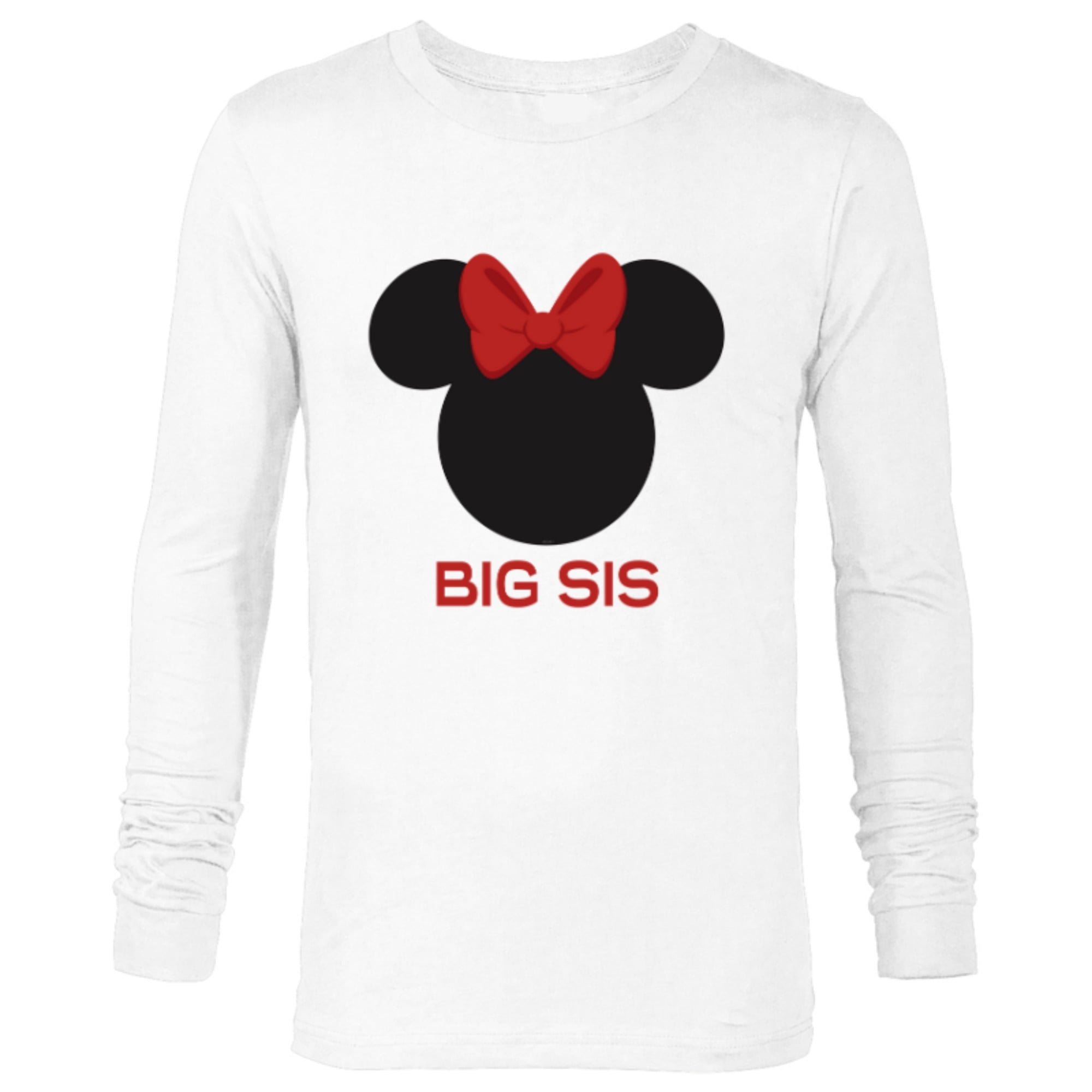 Disney Minnie Mouse Red Bow Icon Big Sis Sister Family- Long Sleeve T ...