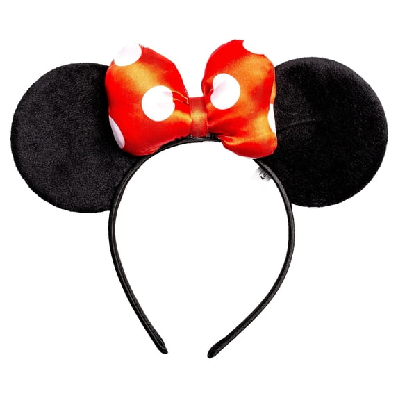 Disney Minnie Mouse Red Polka Dot Bow Ears Fashion Headband - Walmart.com