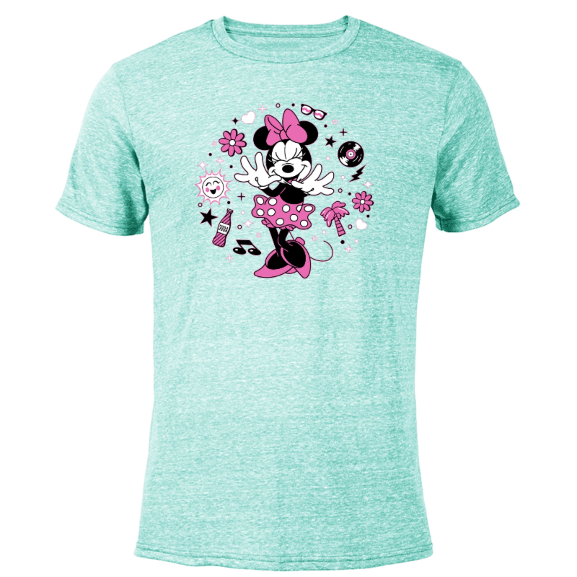 Disney Minnie Mouse Retro Vinyl Summer - Short Sleeve Blended T-Shirt ...