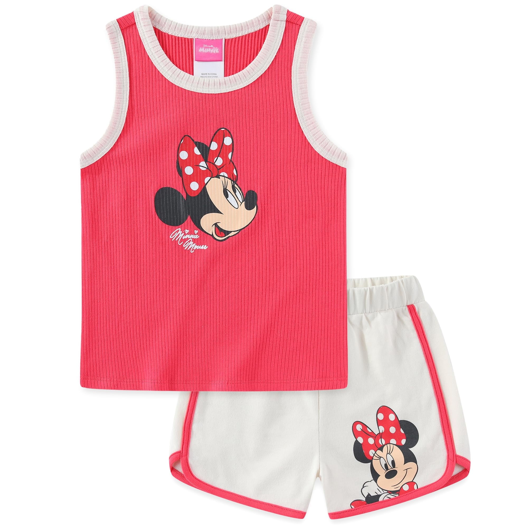 Disney Minnie Mouse Ribbed Tank Top and French Terry Shorts Set (Girls ...