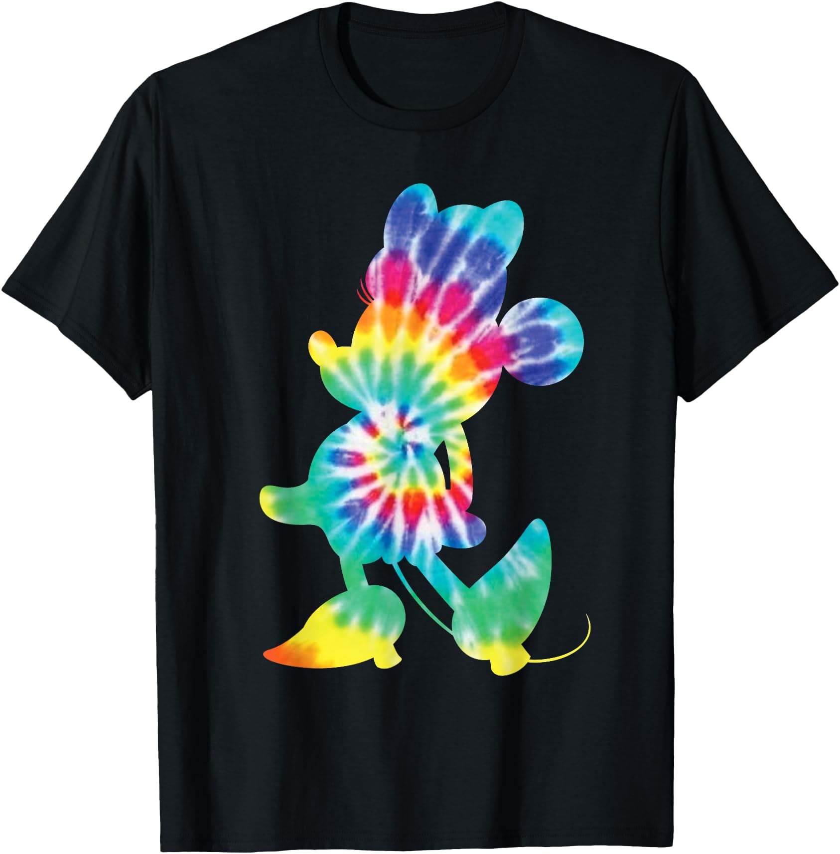 Disney Minnie Mouse Silhouette 90s Rainbow Tie Dye T-Shirt - Walmart.com