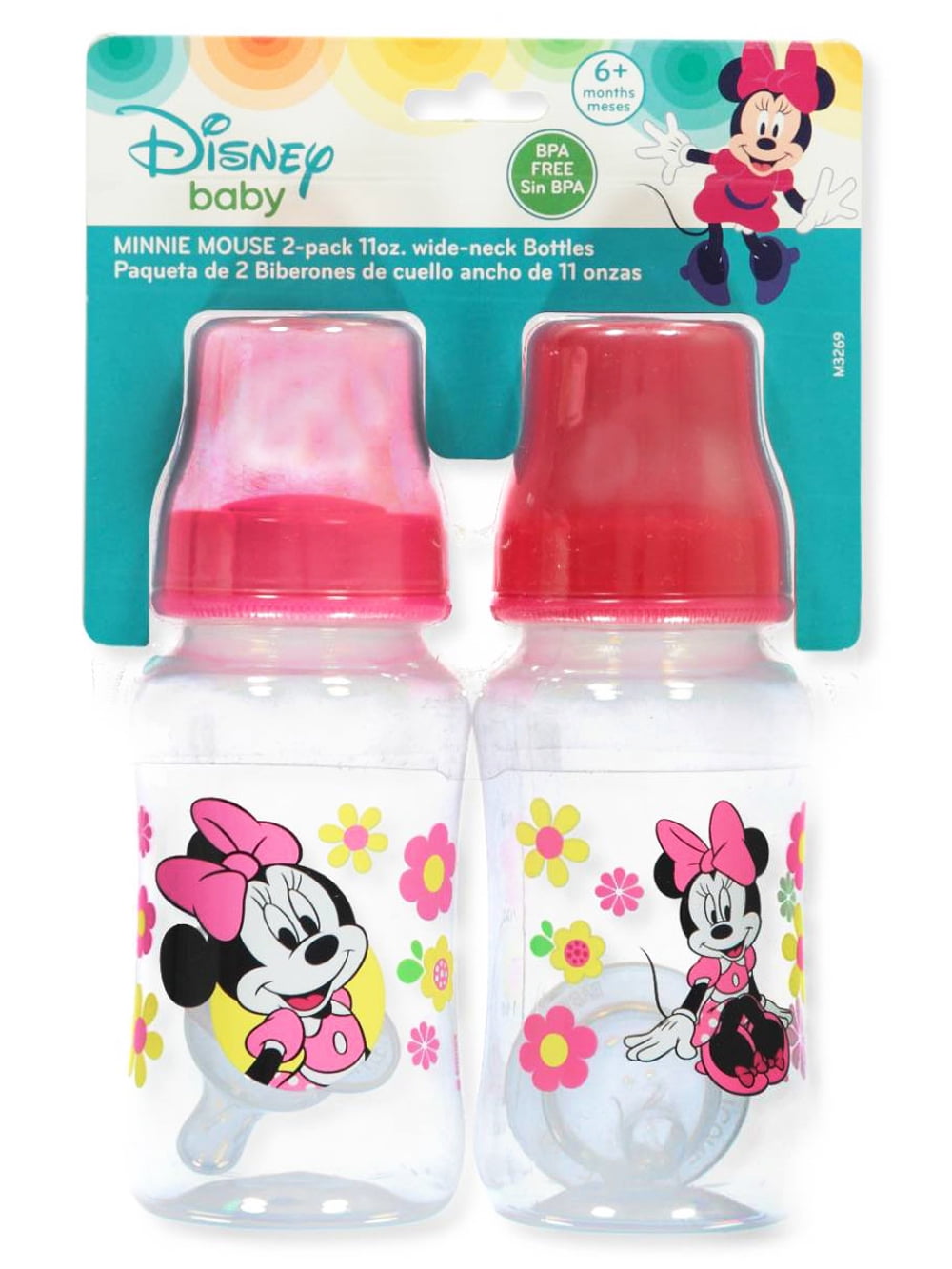 Disney Minnie Mouse "Sitting Pretty" 2-Pack Wide-neck Bottles (11 oz ...