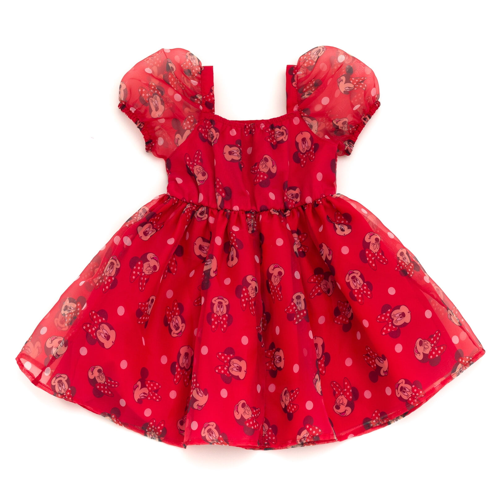 Disney Minnie Mouse Square Neck Pleated Dress Toddler to Big Kid ...
