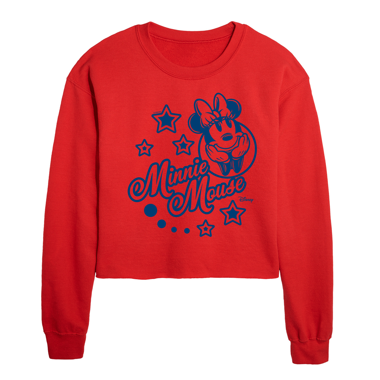 Disney - Minnie Mouse Stars - Juniors Cropped Crew Neck Sweatshirt ...