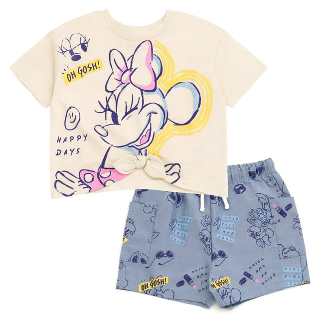 Disney Minnie Mouse T-Shirt and Chambray Shorts Outfit Set Airbrush ...