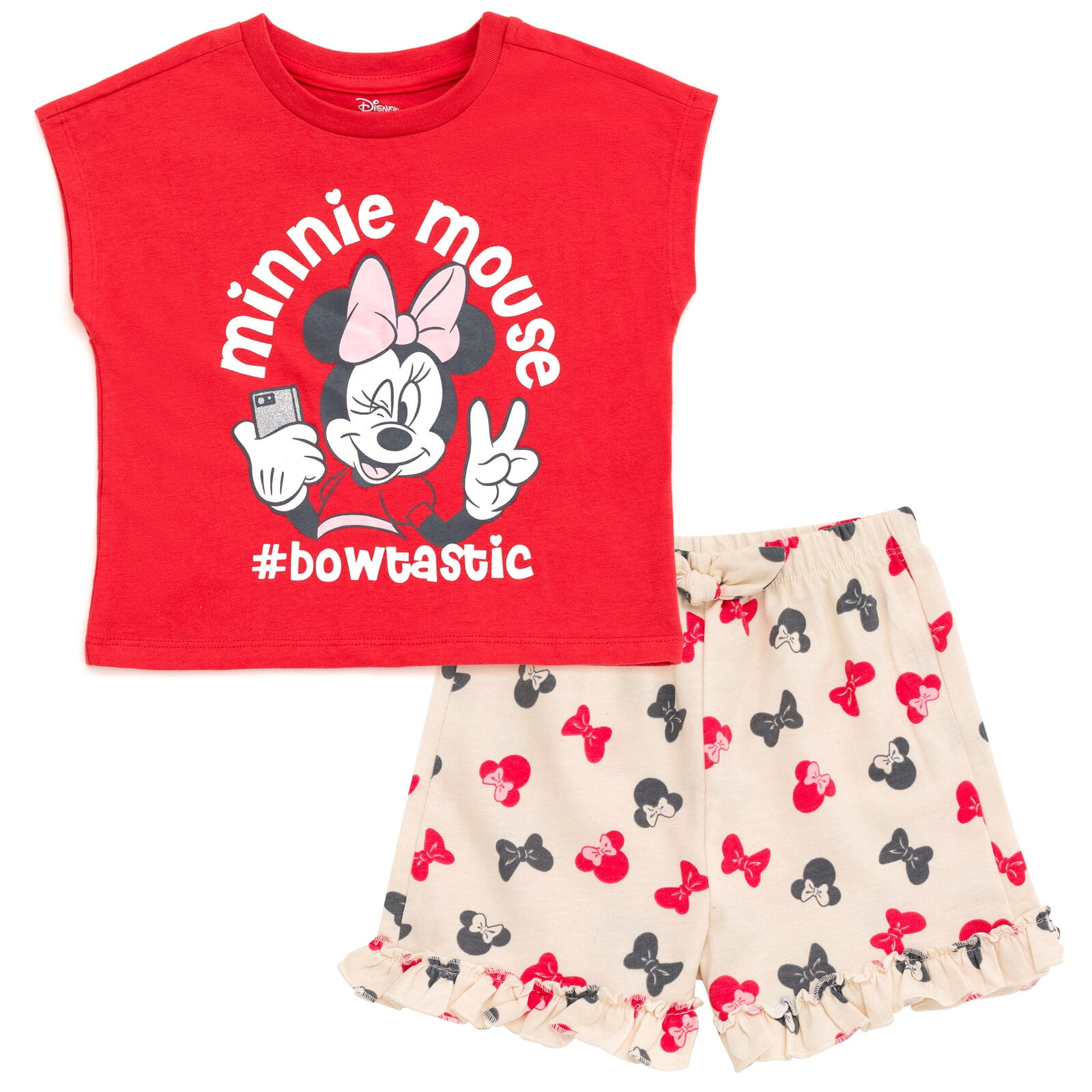 Disney Minnie Mouse T-Shirt and French Terry Shorts Outfit Set Toddler ...