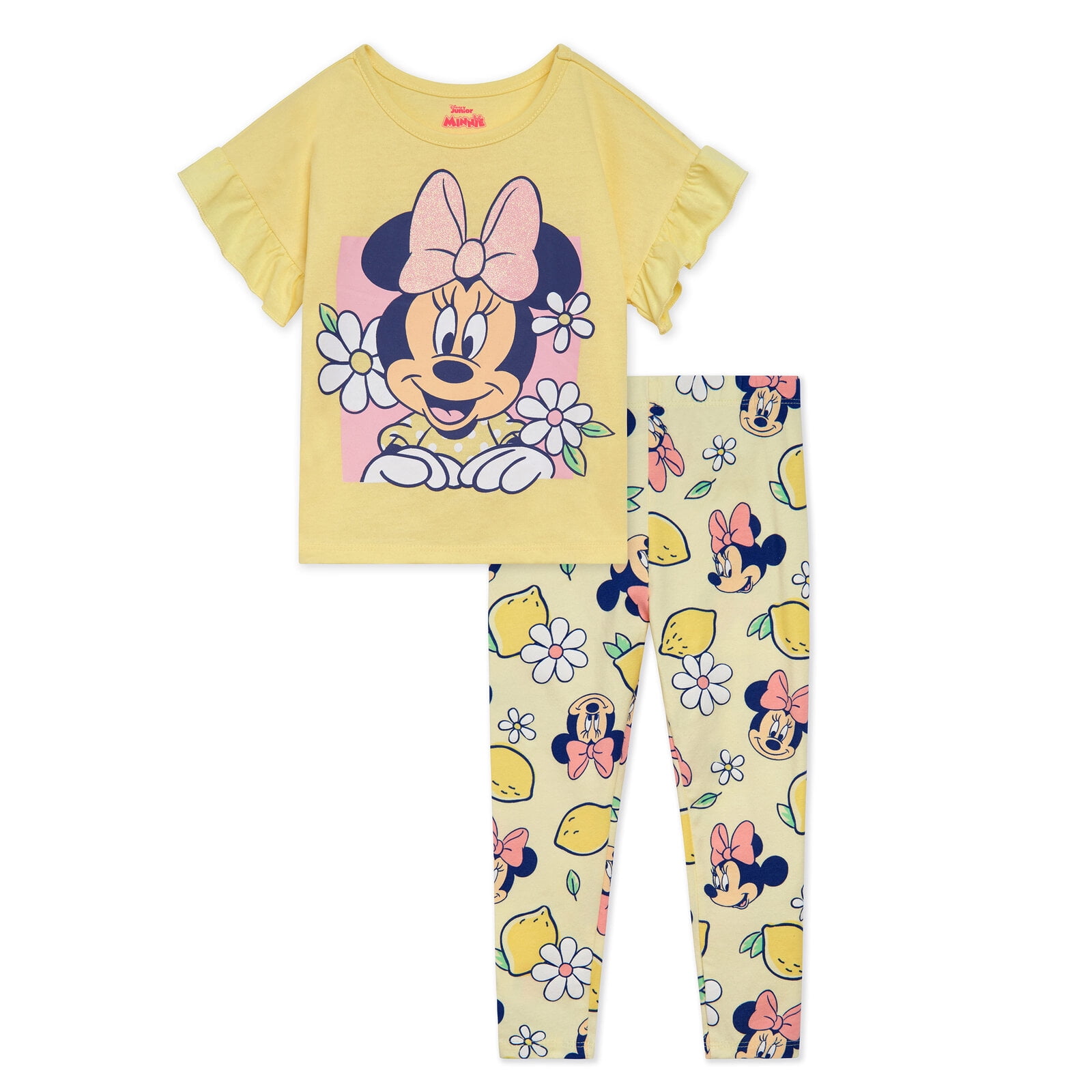 Disney Minnie Mouse T-Shirt and Leggings Outfit Set Toddler to Big Kid ...