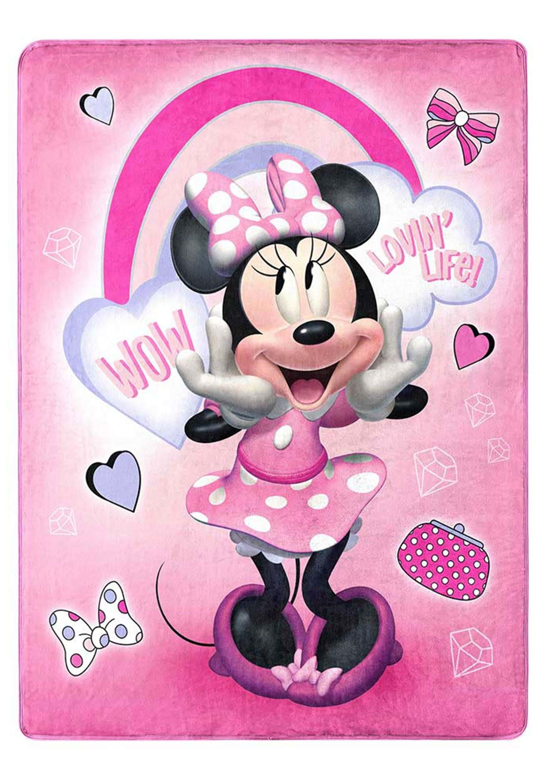 Disney Minnie Mouse Throw Blanket, Silk Touch, 46x60, Muticolor, 100% ...