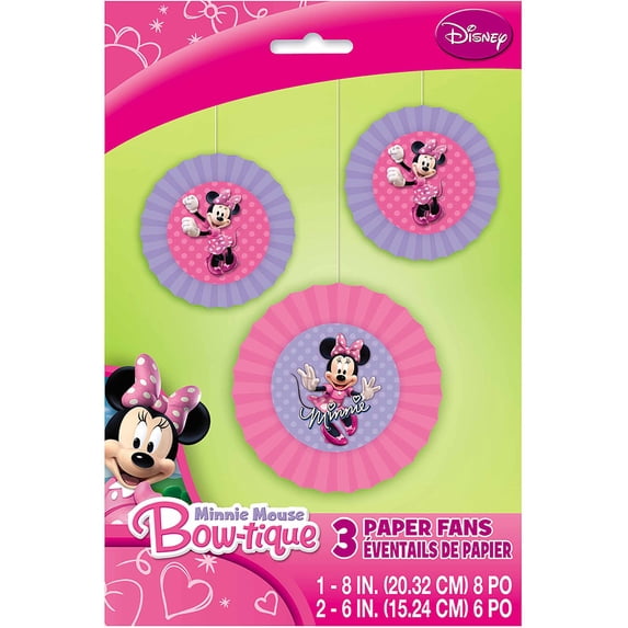 Disney Minnie Mouse Tissue Paper Fan Decorations, 3ct - Walmart.com