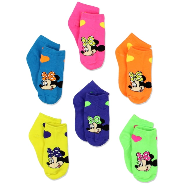 Disney Minnie Mouse Toddler 6 Pack Quarter Socks Set MW095GQS - Walmart.com