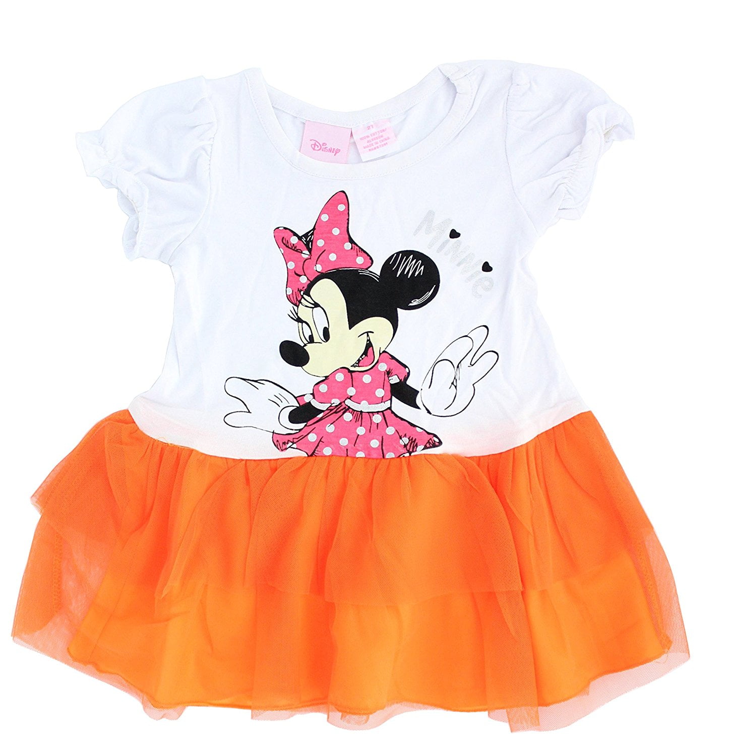 Disney Minnie Mouse Toddler Dress with Tulle (Orange) - Walmart.com