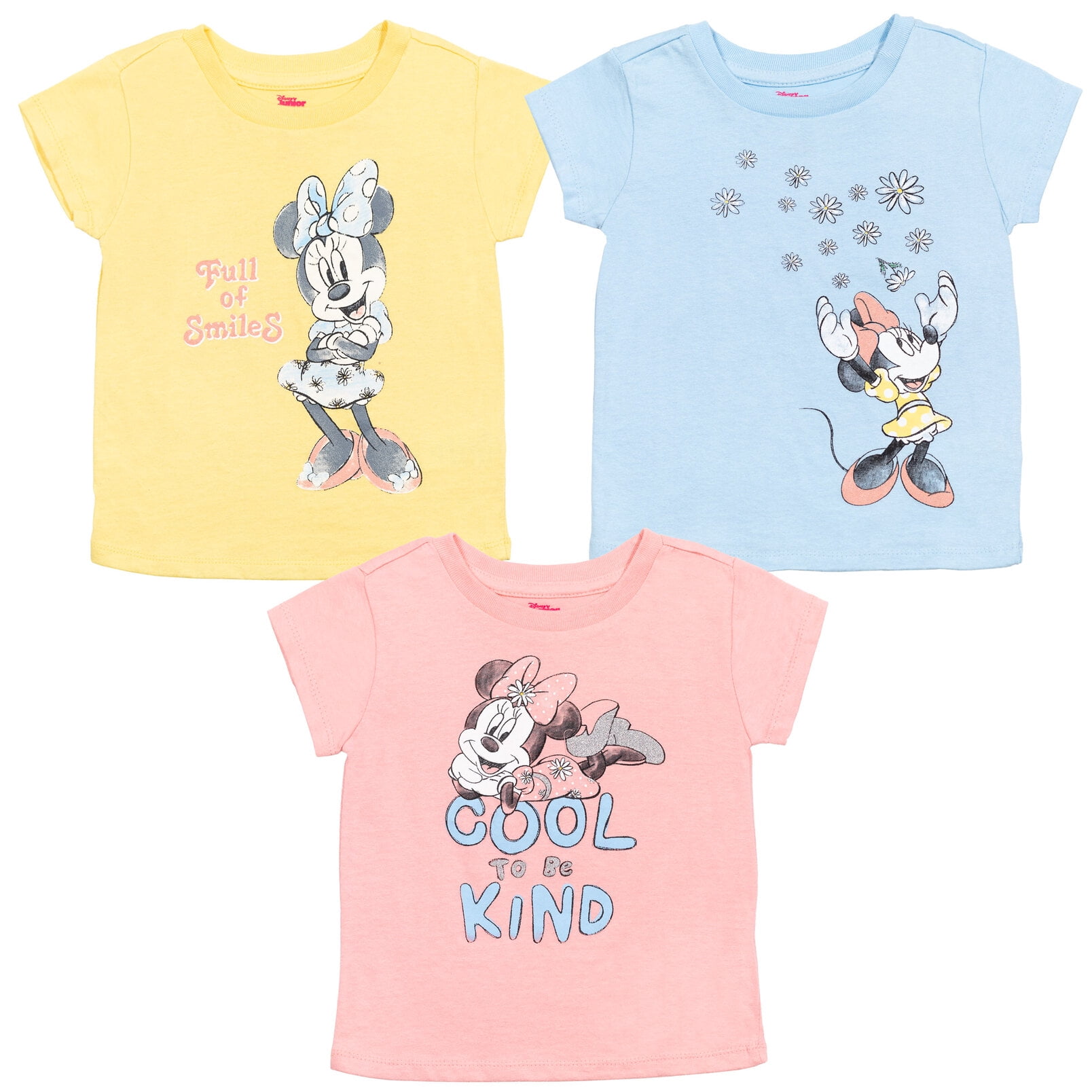 Disney Minnie Mouse Toddler Girls 3 Pack T-Shirts Infant to Big Kid ...
