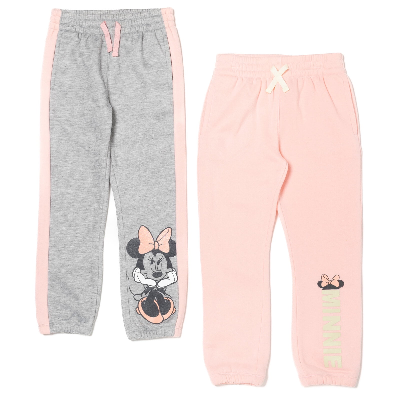 Disney Minnie Mouse Toddler Girls Fleece 2 Pack Jogger Pants Toddler to ...