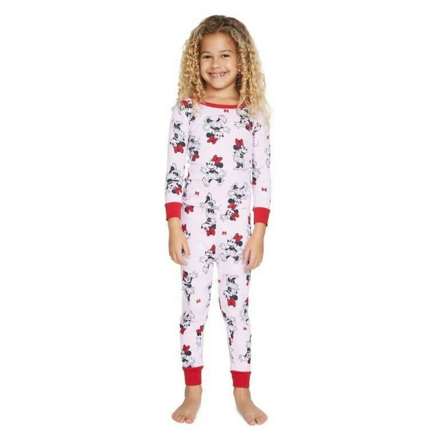 Disney Minnie Mouse Toddler Girls Long Sleeve Top and Pants, 2-Piece Pajama Set, Sizes 12M-5T ...