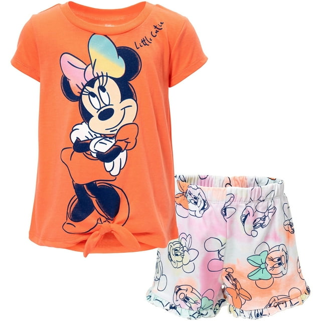 Disney Minnie Mouse Toddler Girls T-Shirt and French Terry Shorts ...
