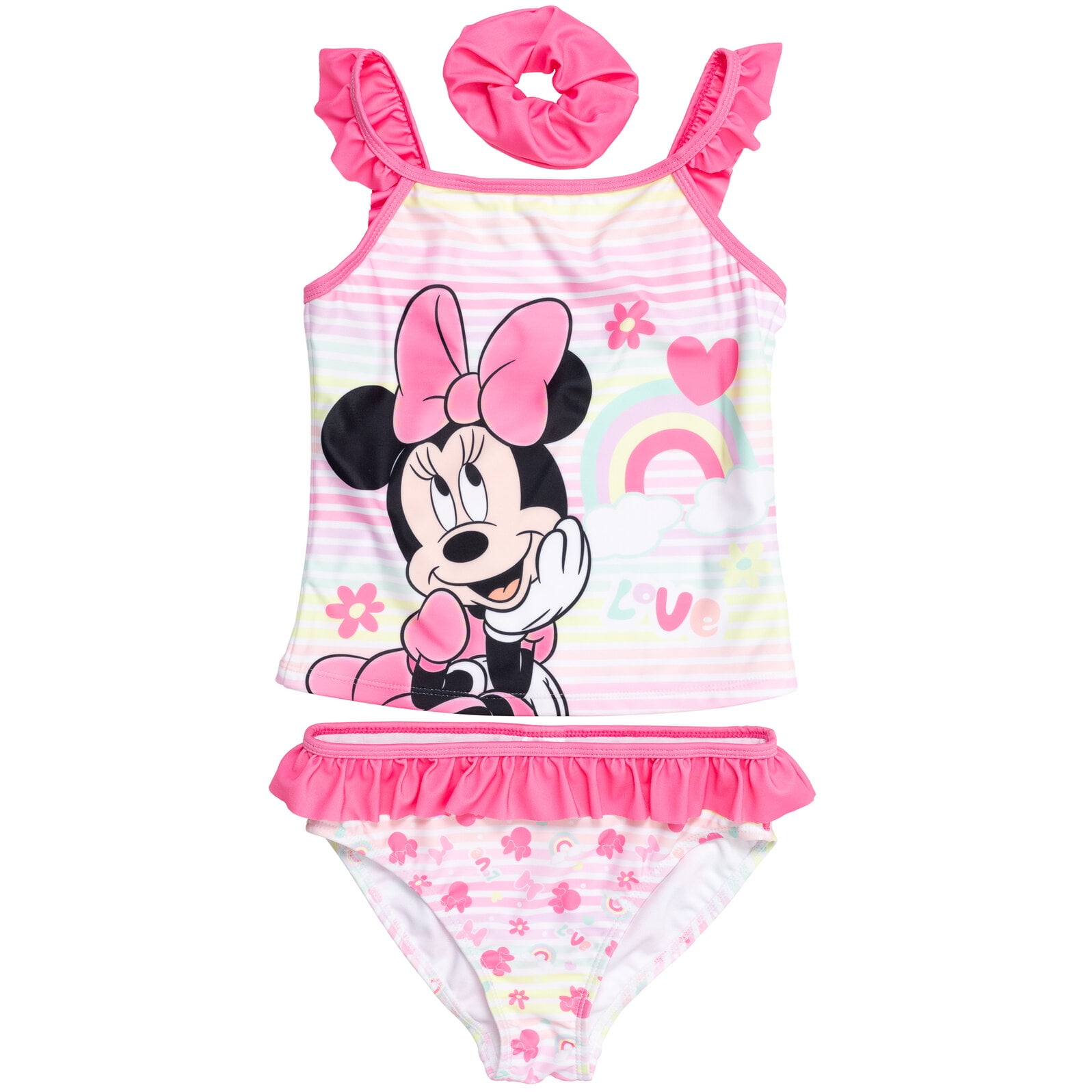 Disney Minnie Mouse Toddler Girls 3 Piece Swimwear Set: Tankini Top ...