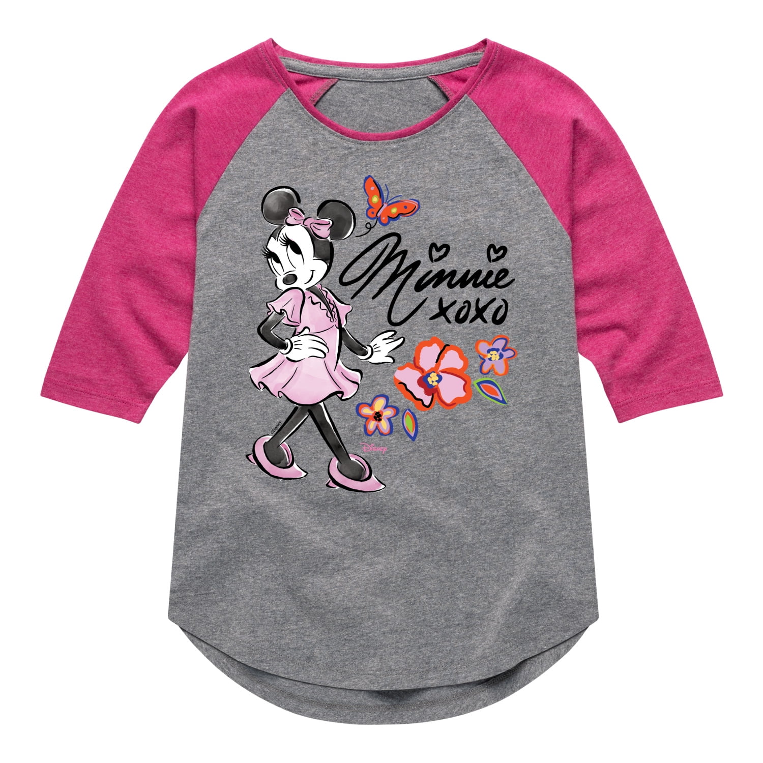 Disney - Minnie Mouse - Toddler & Youth Girls Raglan Graphic T-Shirt ...