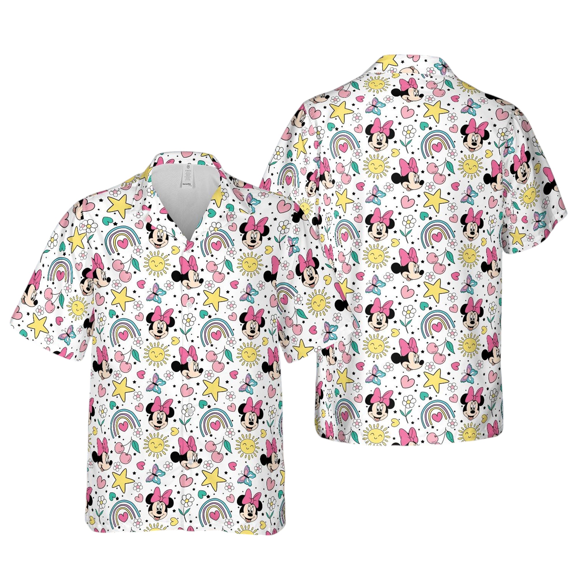 Disney Minnie Mouse Tropical Hawaiian Shirt, Summer Beach Tee - Walmart.com