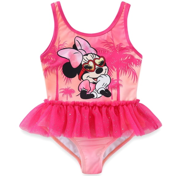 Disney Minnie Mouse UPF 50+ One Piece Bathing Suit (Girls), Sizes 2T-6 ...