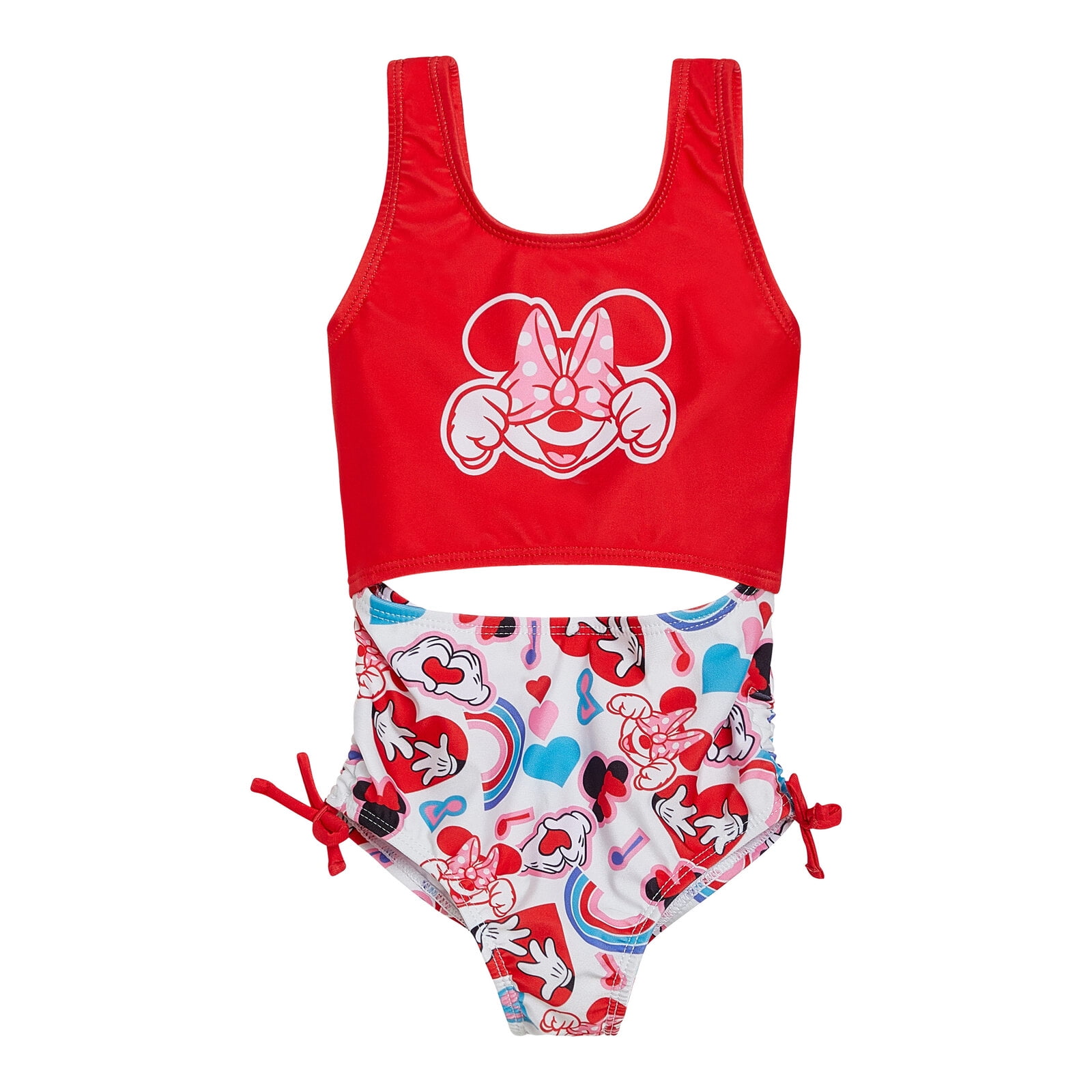 Disney Minnie Mouse UPF 50+ One Piece Bathing Suit Toddler to Big Kid ...