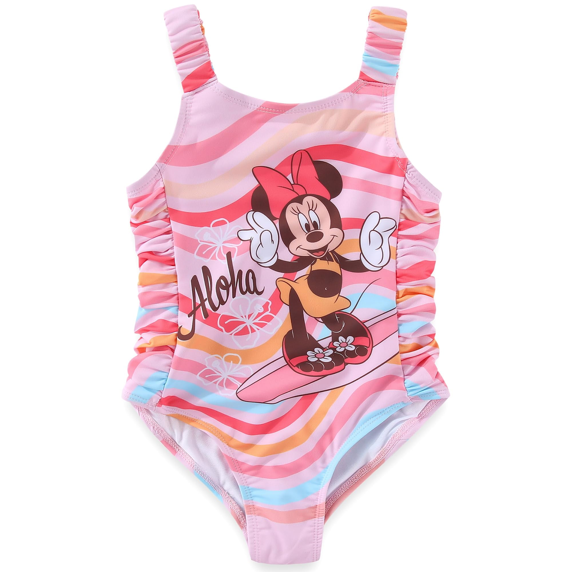 Disney Minnie Mouse UPF 50+ One Piece Swimsuit Bathing Suit (Girls ...