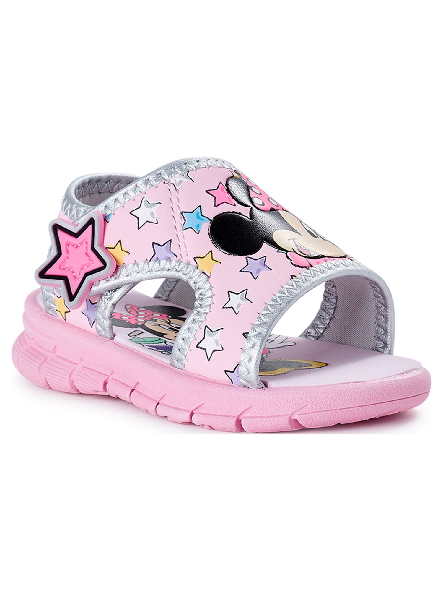 Disney Minnie Mouse Unisex Kids Sling Sandals, Adjustable Hook and Loop ...