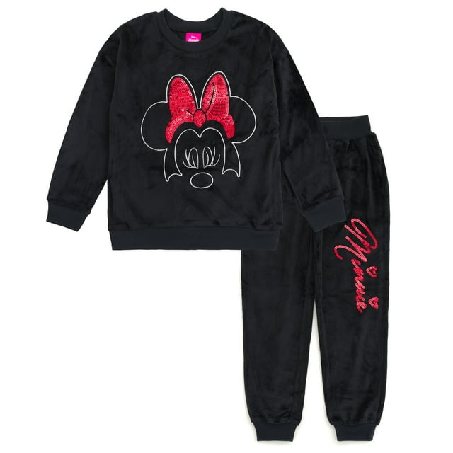 Disney Minnie Mouse Velour Drop Shoulder Sweatshirt and Jogger Pants ...