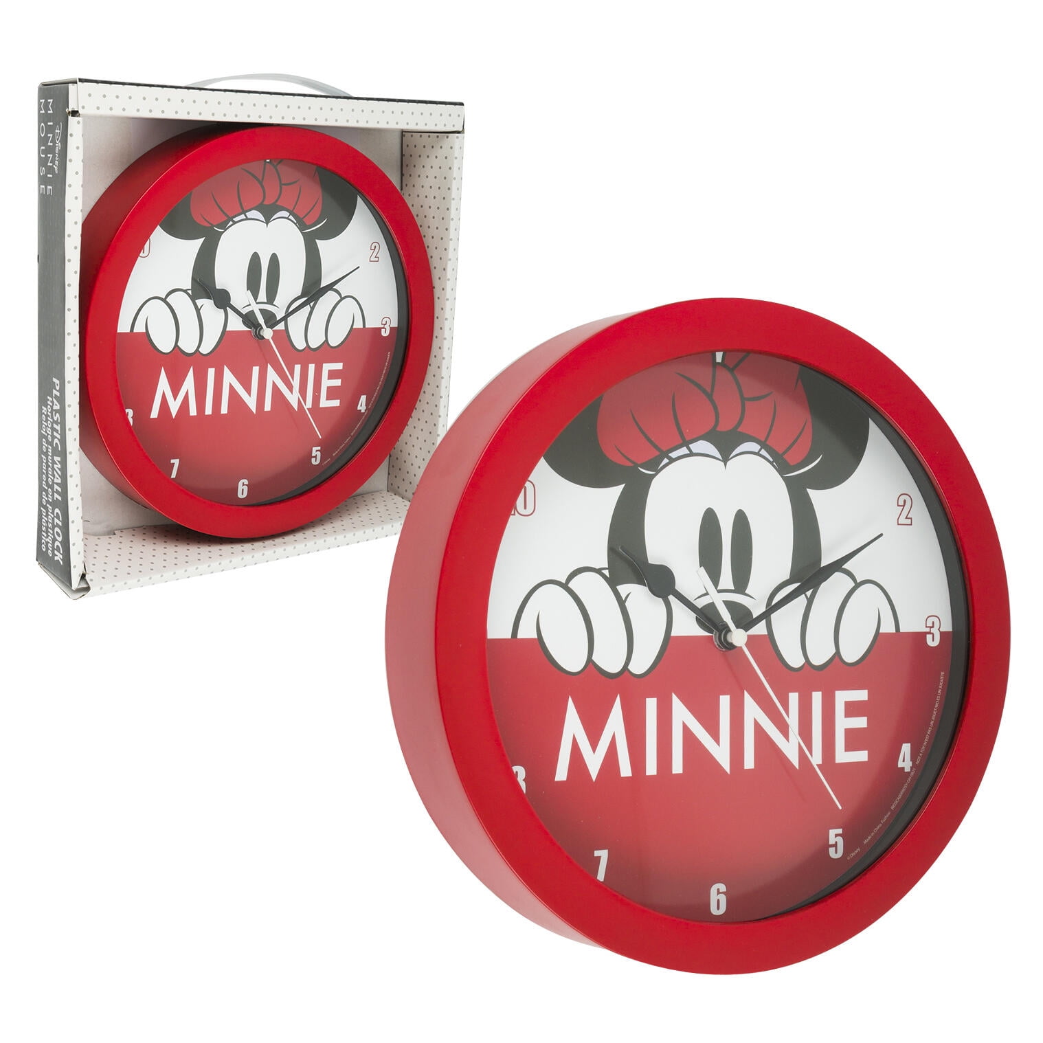 Disney Minnie Mouse Wall Clock- 9.5""- red - Walmart.com