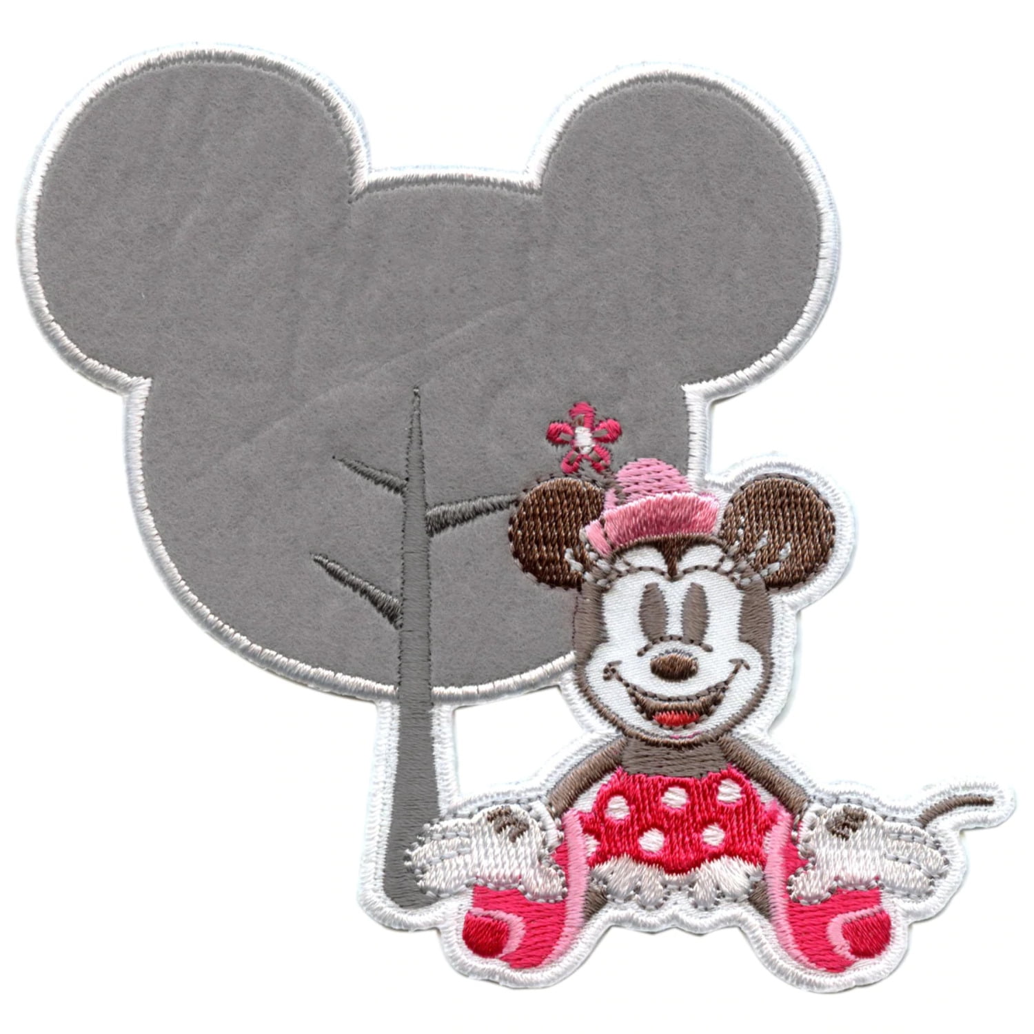 *Disney Minnie Mouse With Head Shape Embroidered Applique Iron On Patch ...