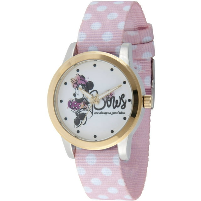 Disney Minnie Mouse Women's Two Tone Alloy Watch, Reversible Pink with ...