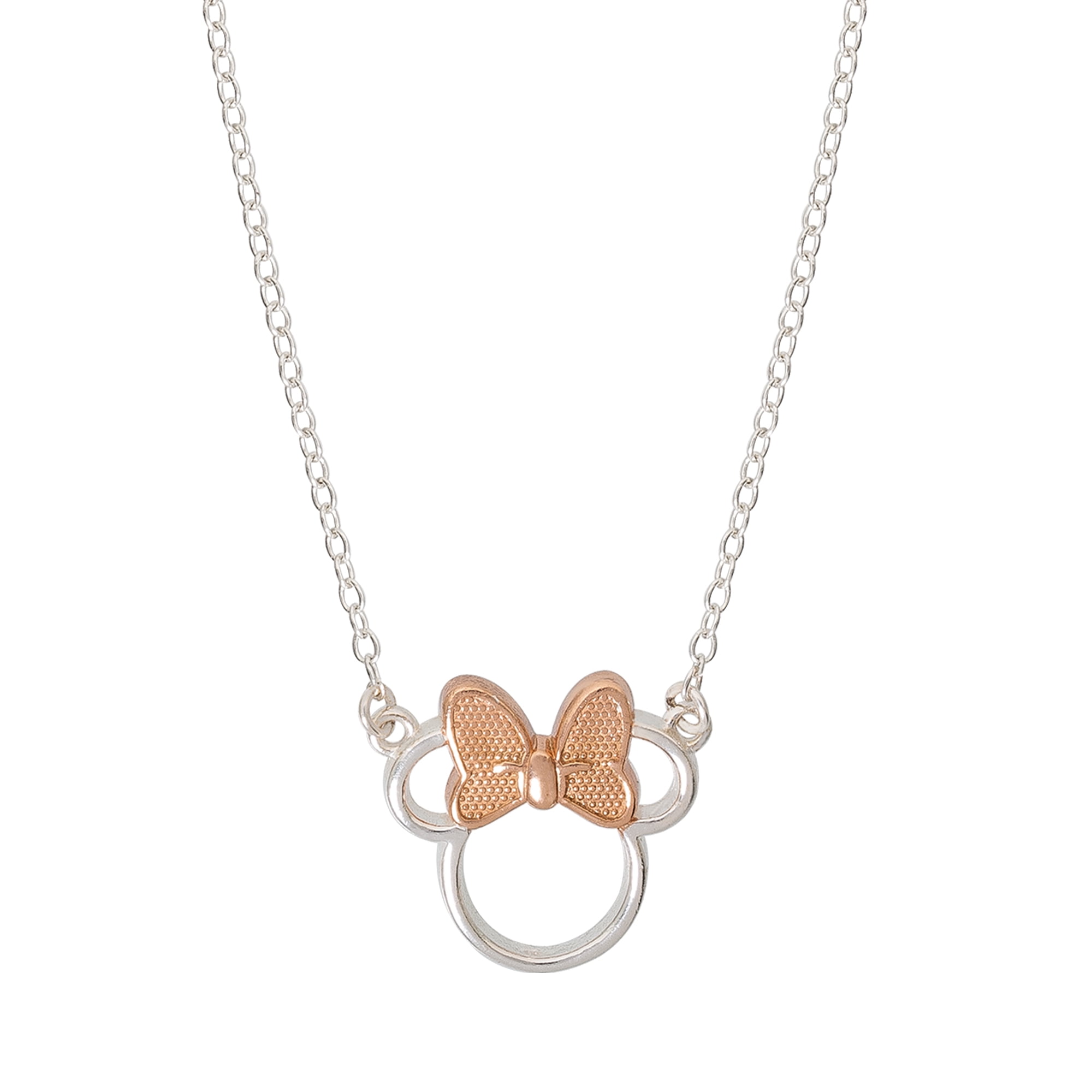 Disney Minnie Mouse Women's Two Tone Sterling Silver Minnie Pendant ...