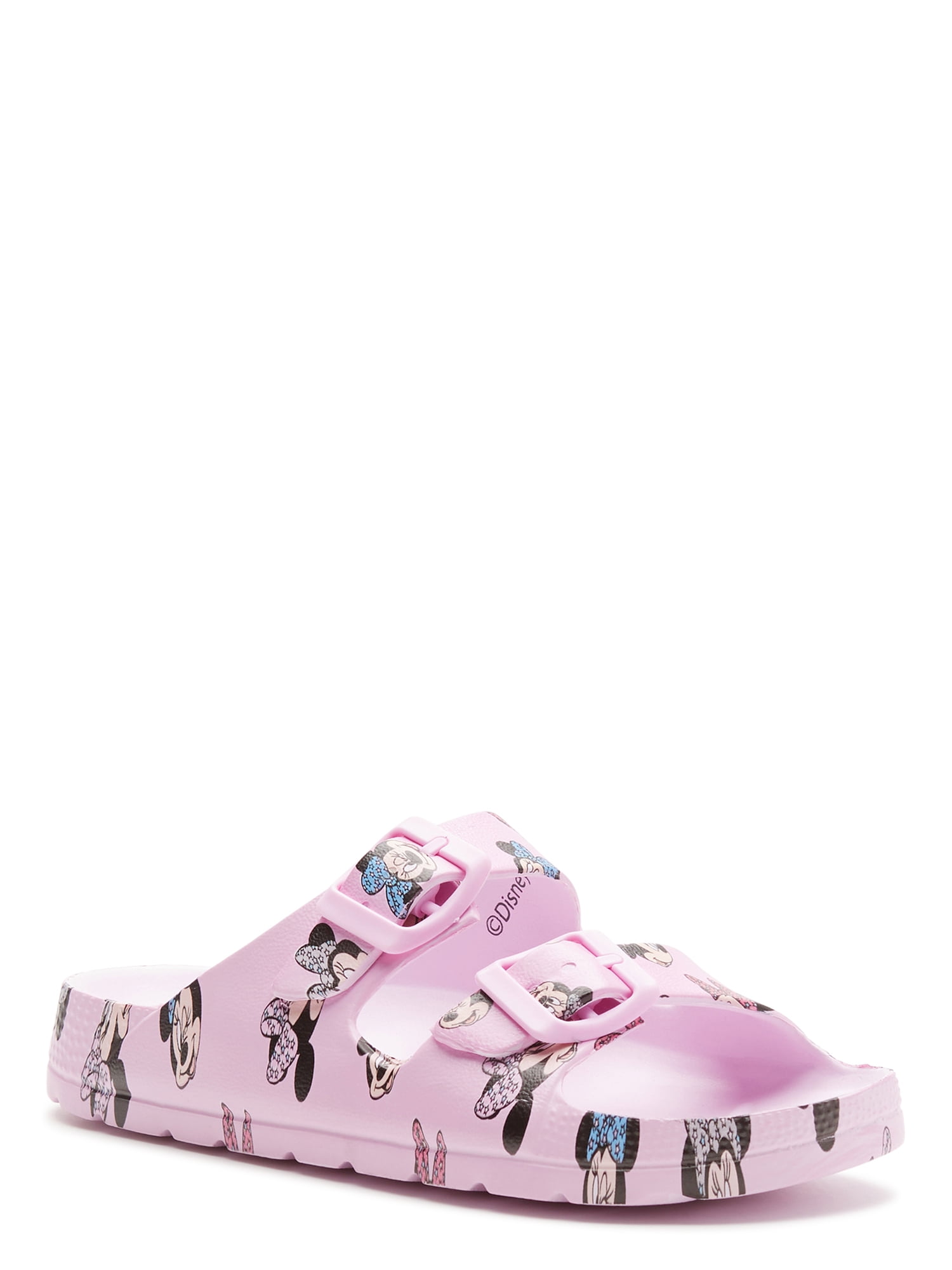 Disney Minnie Mouse Youth Girls Double Strap Casual Comfort Slide ...