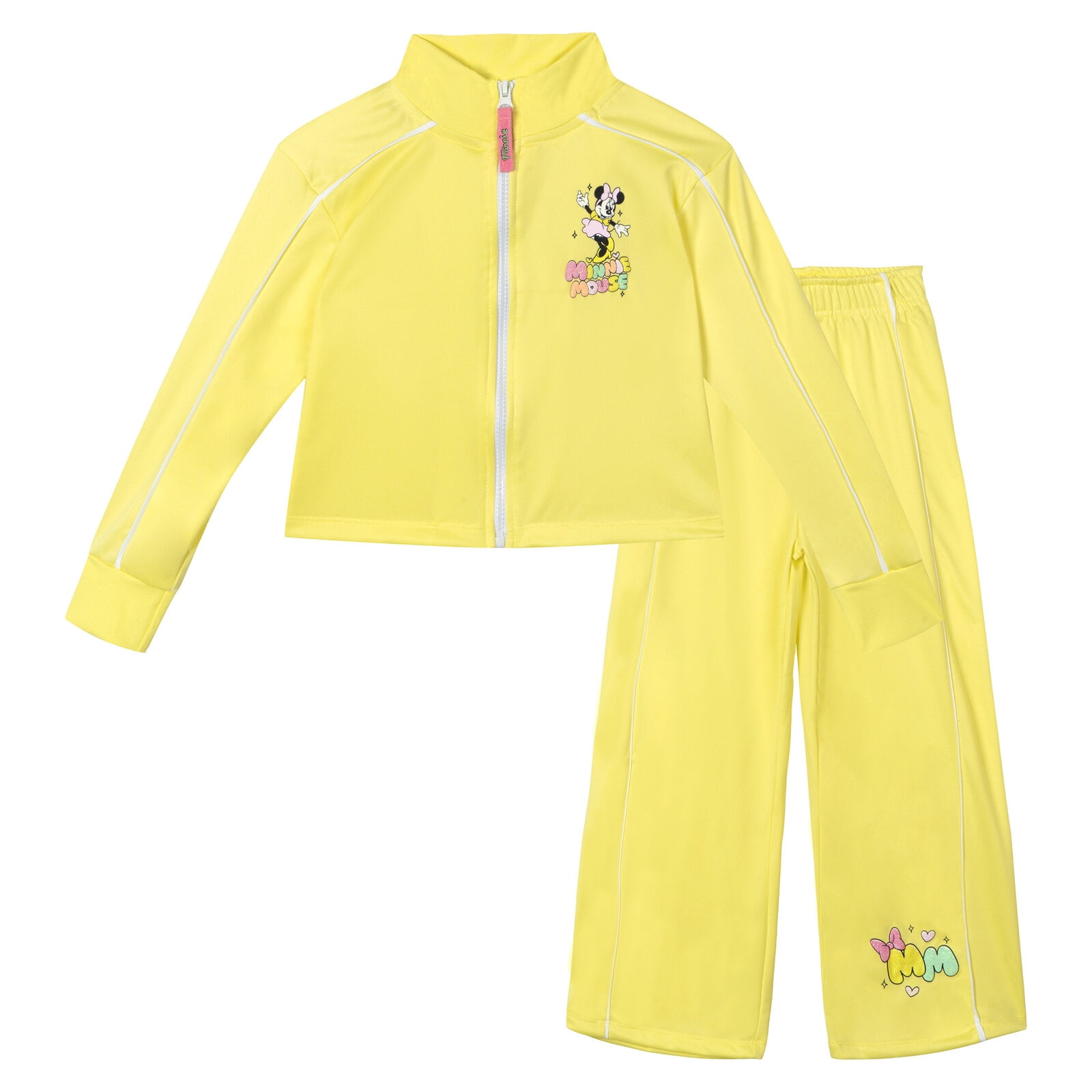 Disney Minnie Mouse Zip Up Jacket and Pants Tracksuit Outfit Set ...