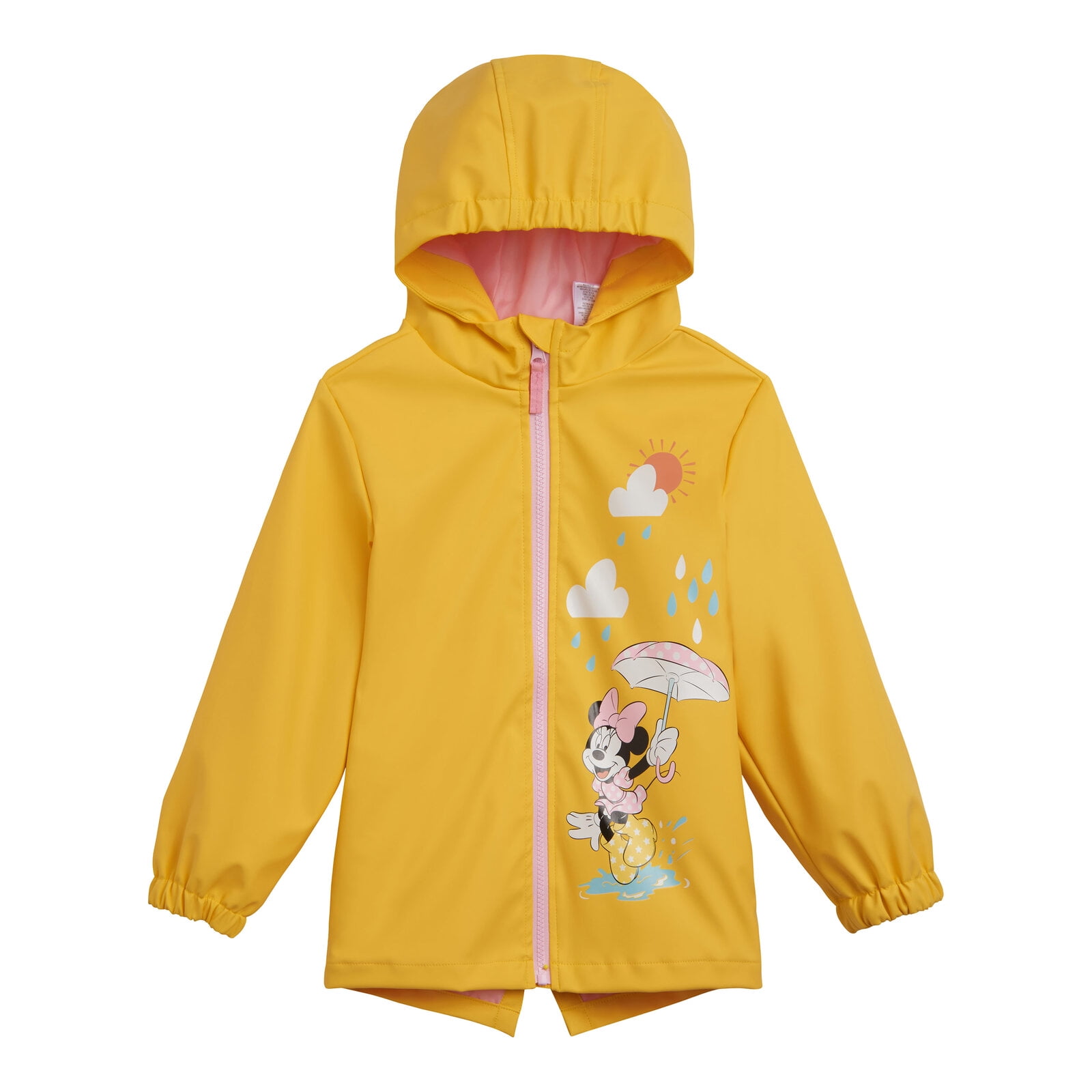 Disney Minnie Mouse Zip Up Waterproof Rain Jacket Toddler to Little Kid ...