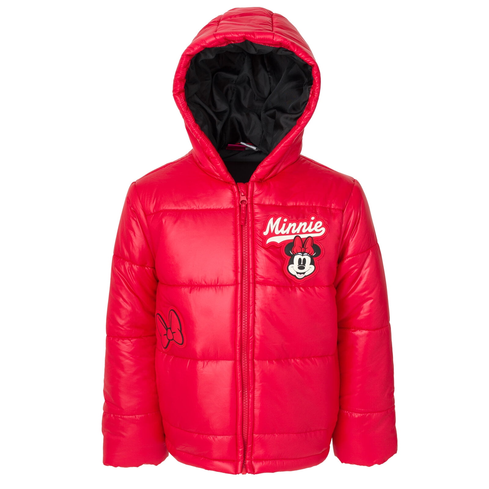Disney Minnie Mouse Zip Up Winter Coat Puffer Jacket Toddler to Big Kid ...