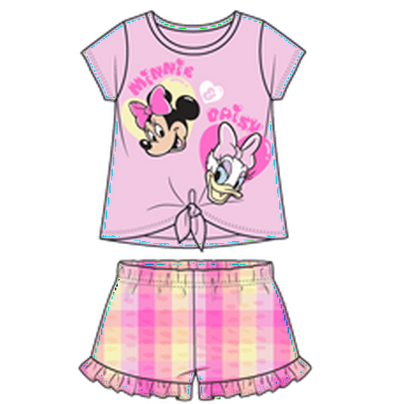 Disney Minnie Mouse and Daisy Girls Pink Tie-Front Short Set Toddler ...
