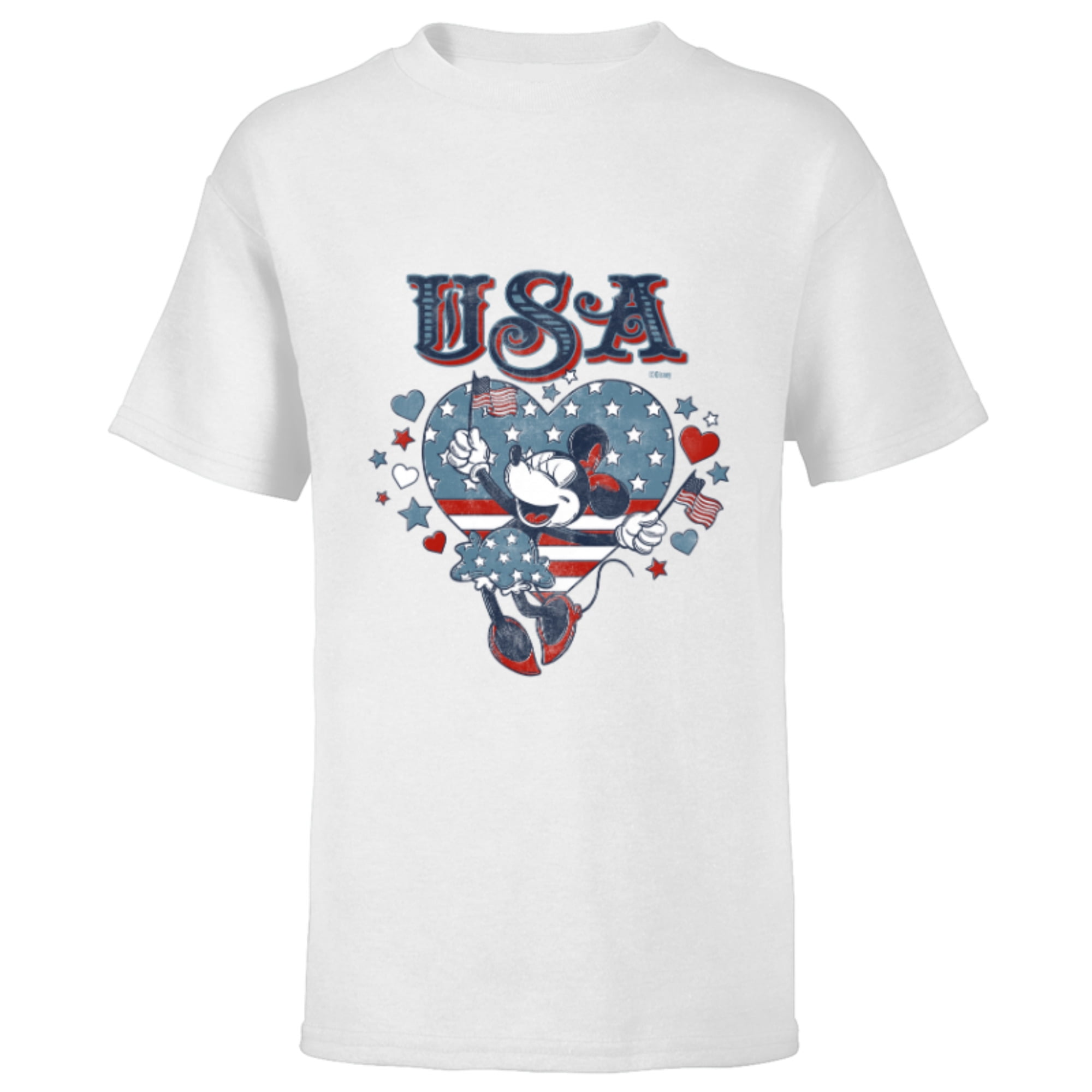 Disney Minnie Mouse with American Flags USA 4th of July - Short Sleeve ...