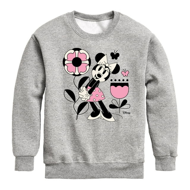 Disney - Minnie Mouse with Flowers & Butterflies - Youth Crewneck ...