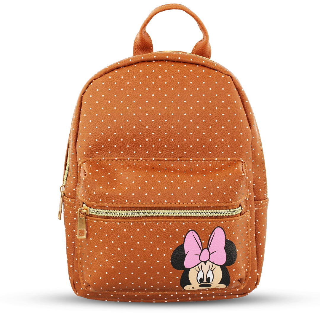 Disney Minnie Mouse with Polka Dots Mini PU Leather Backpack Purse ...