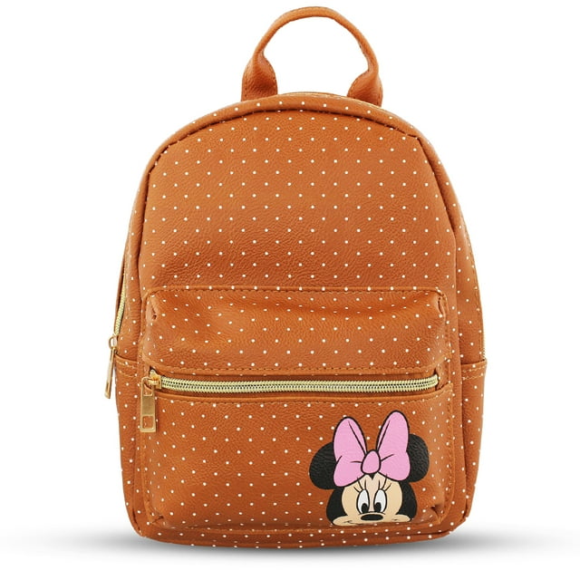 Disney Minnie Mouse with Polka Dots Mini PU Leather Backpack Purse ...